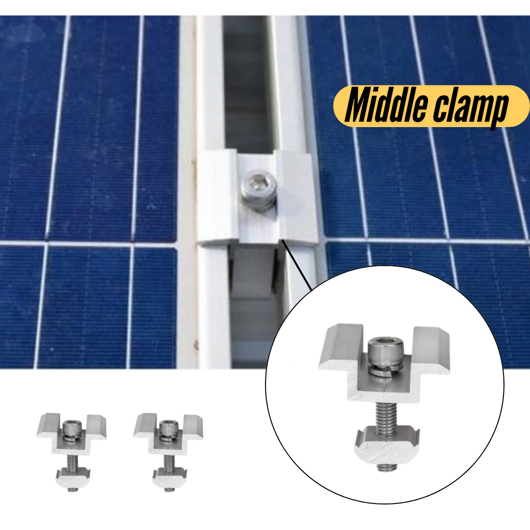Solar Panel Mounting Roof System End Clamp Middle Clamp Solar Panel ...